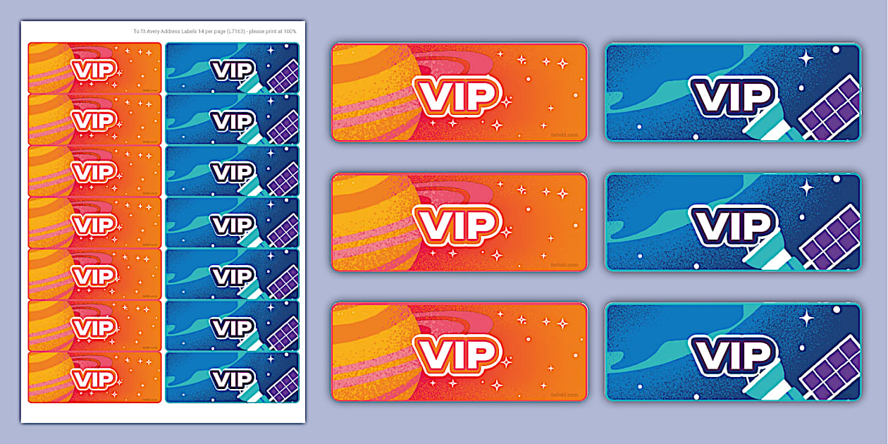 Space-Themed VIP Stickers (teacher made) - Twinkl