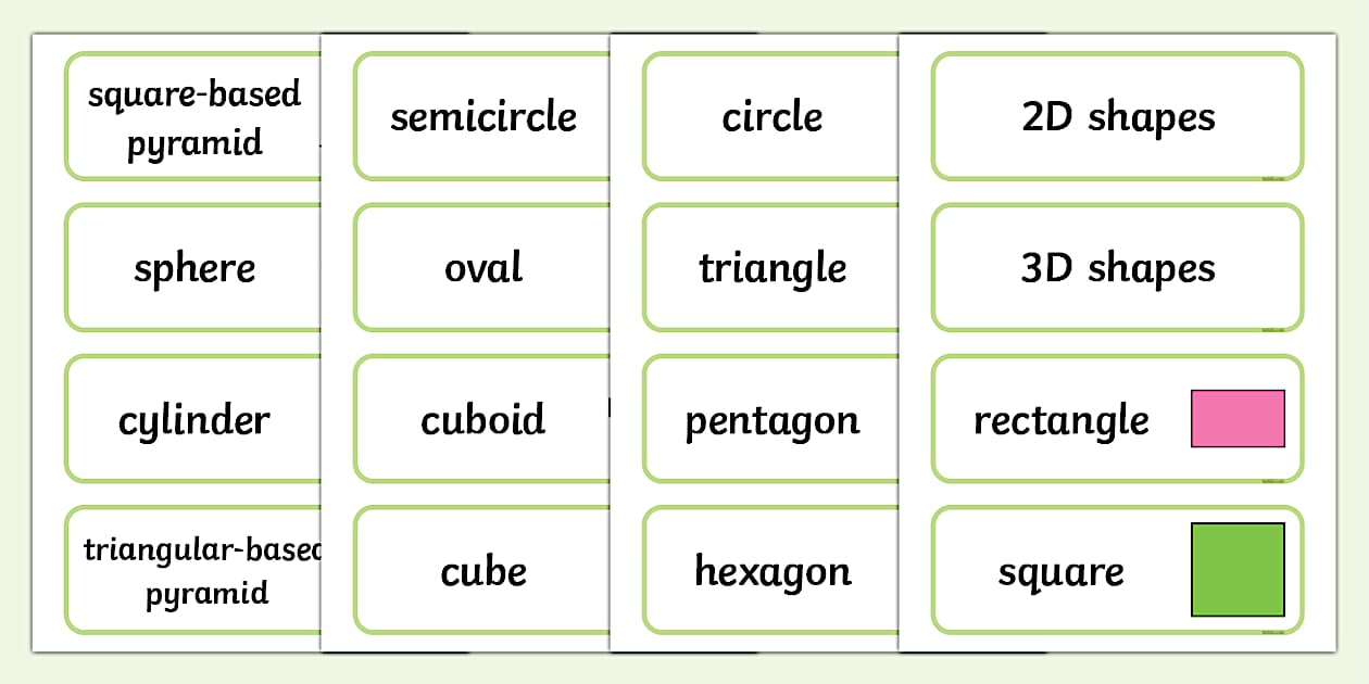 👉 Year 1 Properties of Shapes Vocabulary Cards - Twinkl