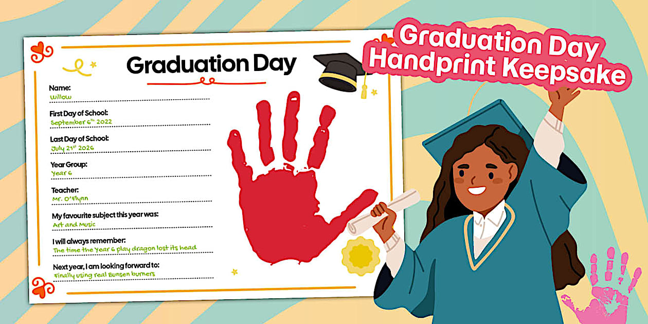 Graduation Day Handprint Keepsake