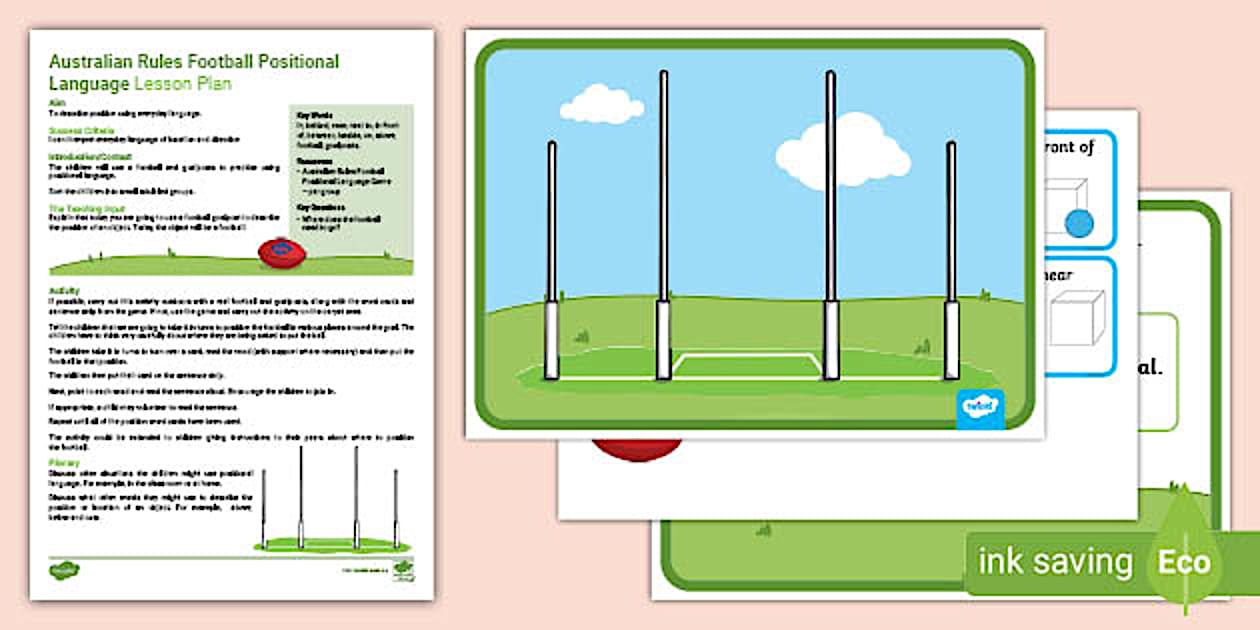 AFL Preposition Game Adult Led Focus Resource Pack - Twinkl