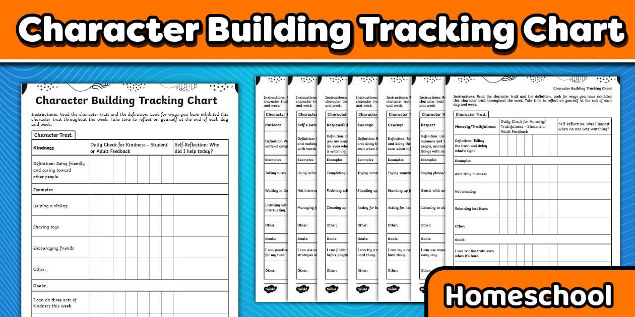 Character Building Tracking Chart for Homeschool