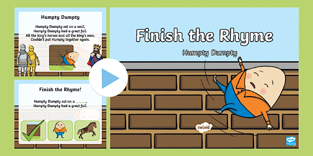 Humpty Dumpty | Nursery Rhyme Fill in the Blank PowerPoint
