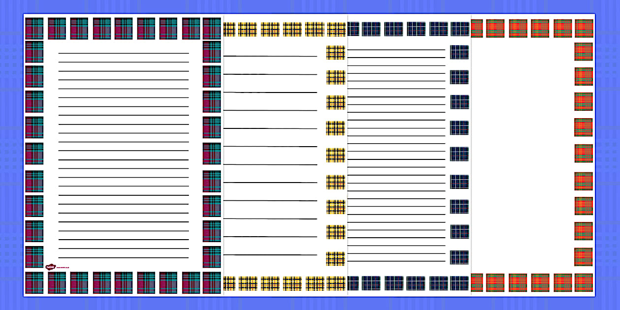 Tartan Page Borders (teacher made) - Twinkl