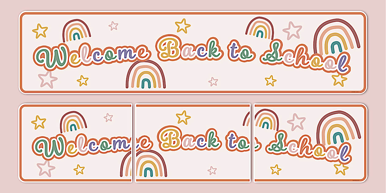 Muted Rainbow Themed Welcome Back to School Display Banner