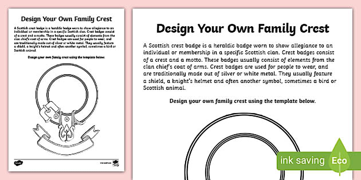 Design Your Own Scottish Clan Crest Worksheet / Worksheet