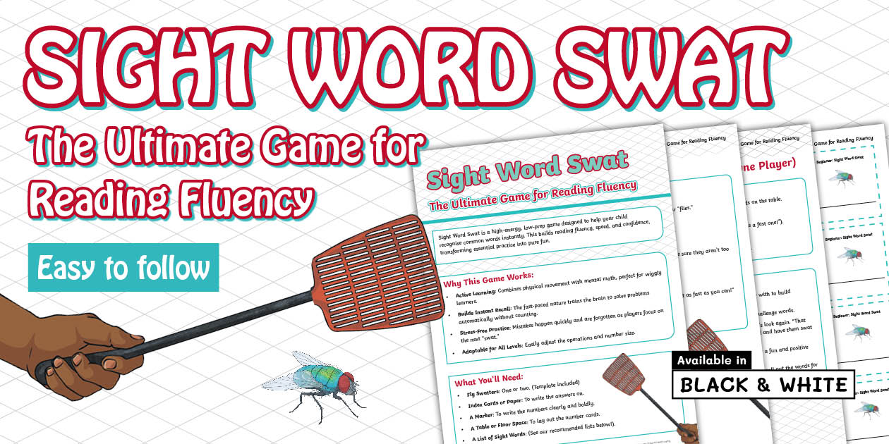 English FAL Sight Word Swat - Activity Sheet (CAPS Aligned)