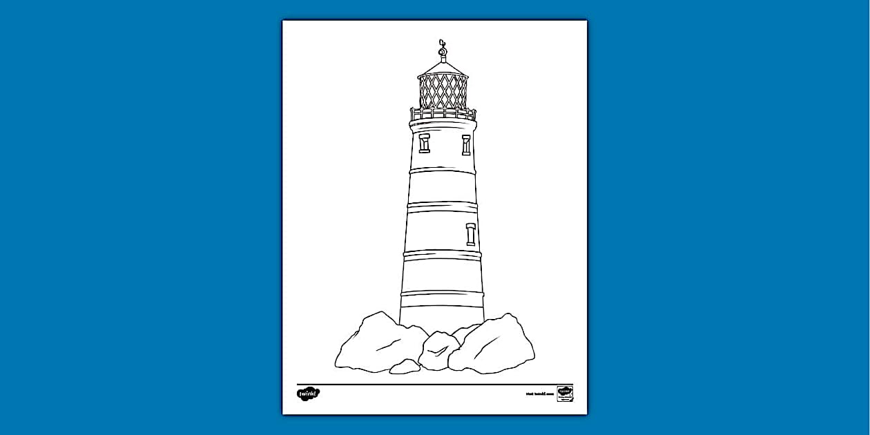 Lighthouse Coloring Sheet (teacher made) - Twinkl