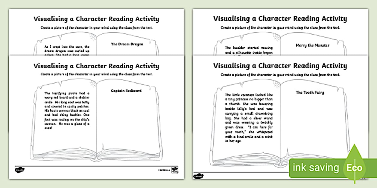 Editable Visualising a Character Reading Activity - Twinkl