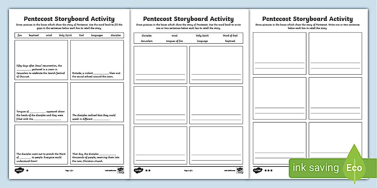 KS2 Pentecost Storyboard Activity (Teacher-Made) - Twinkl