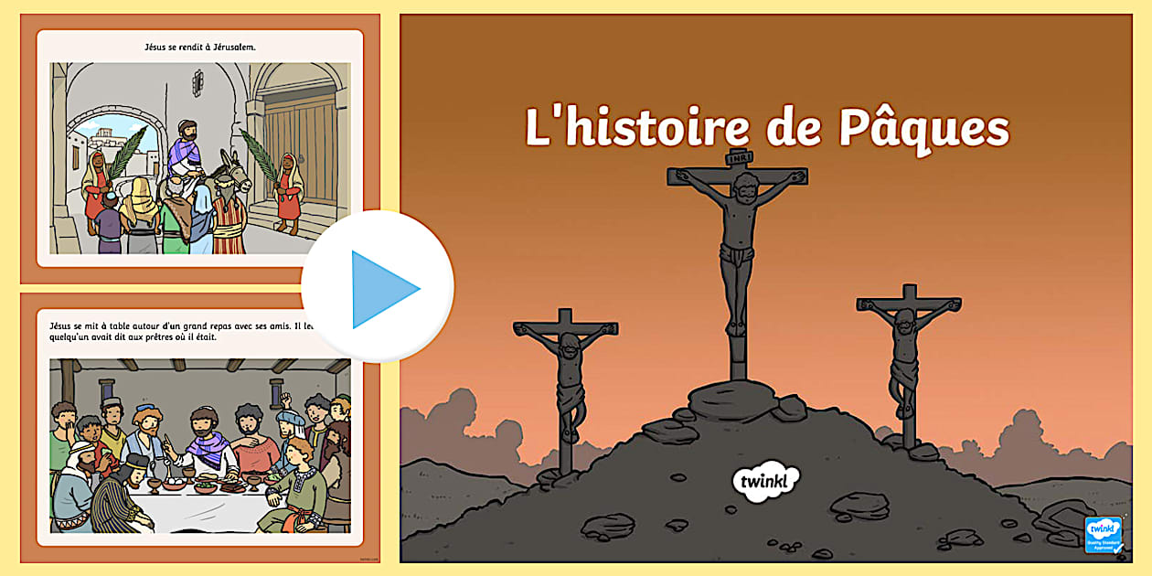 The Easter Story PowerPoint French (teacher made) - Twinkl