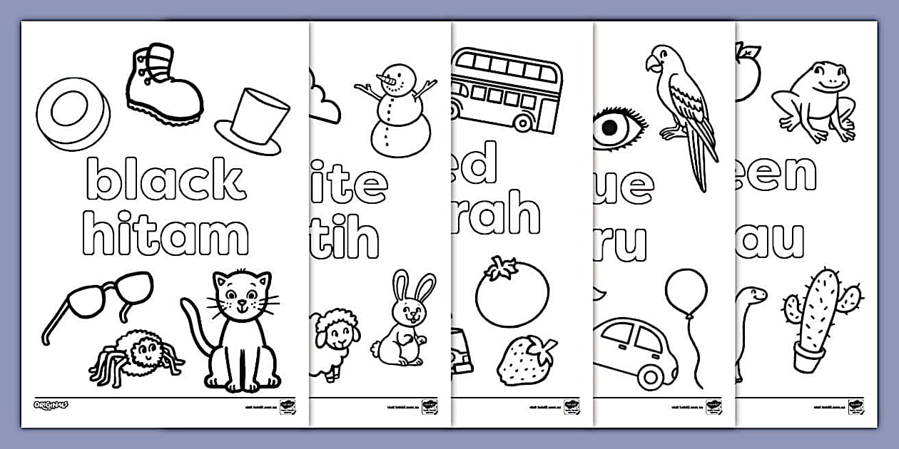 Let's Count! Bilingual Indonesian/English Colouring Pages