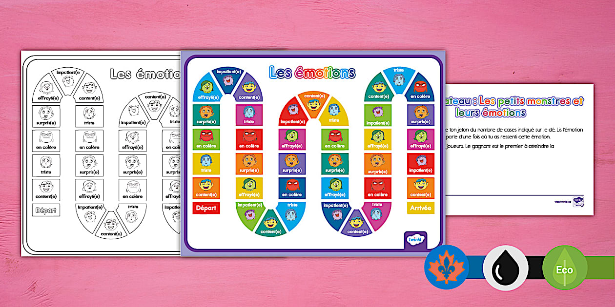 Emotions Board Game French (teacher made) - Twinkl Emotions Board Game French (teacher made) - Twinkl