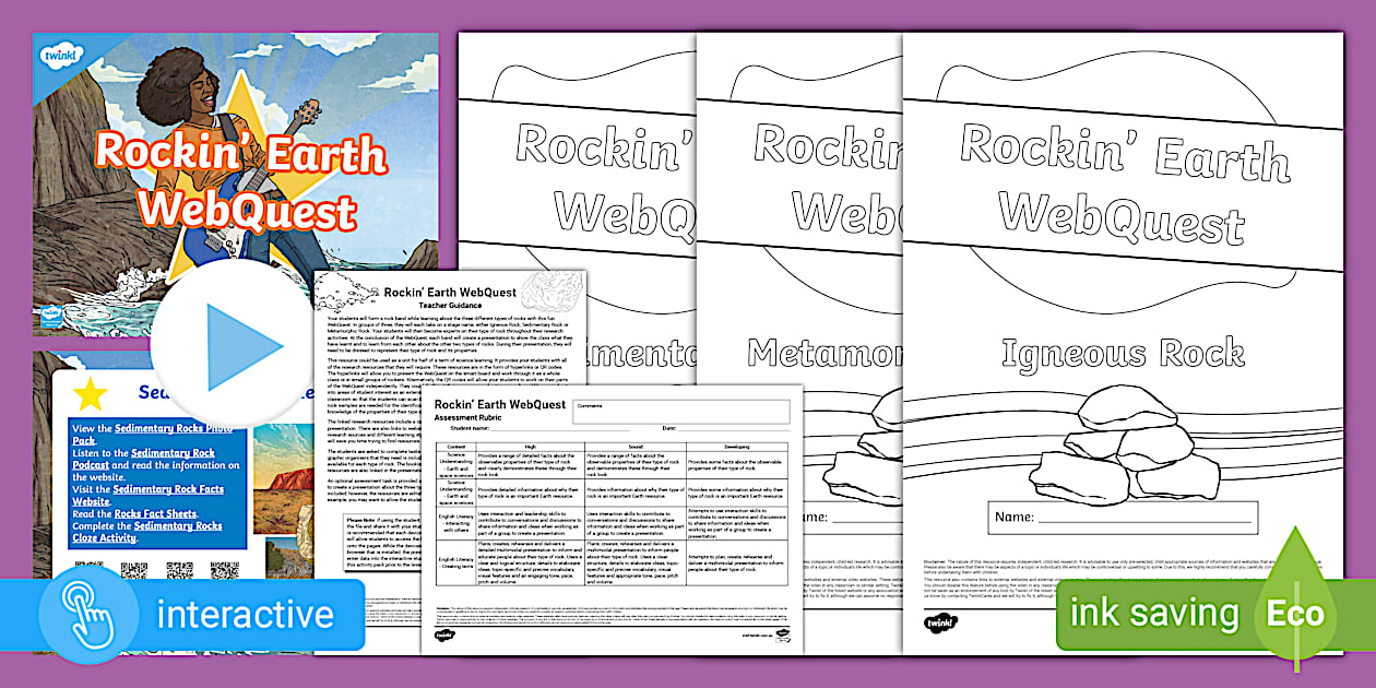 Rockin’ Earth WebQuest | Year 3 Geology Rock Stars