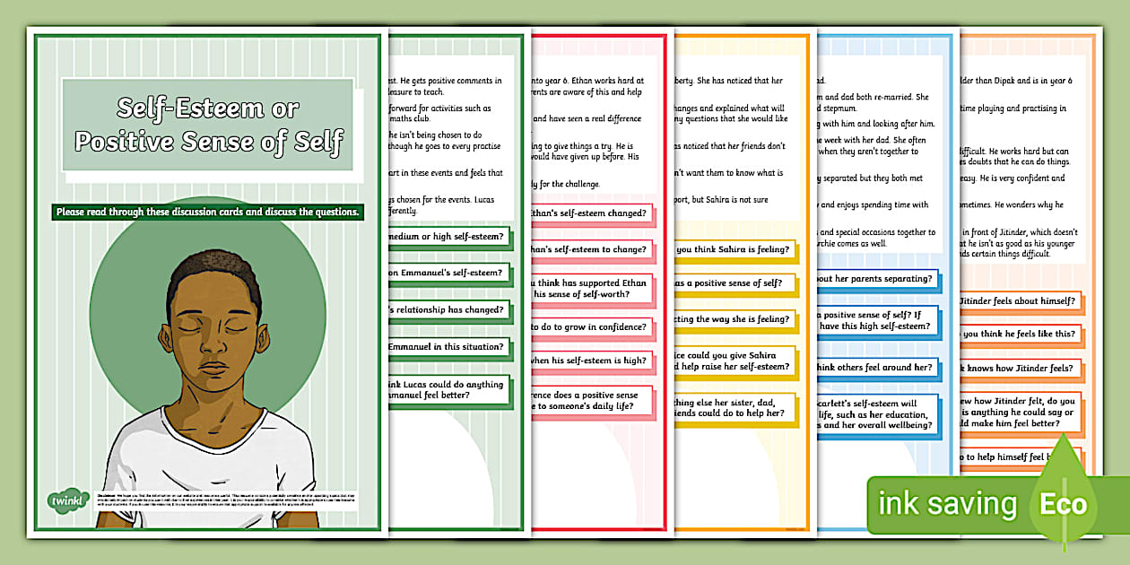 Self-Esteem/Positive Sense of Self Discussion Cards - Twinkl
