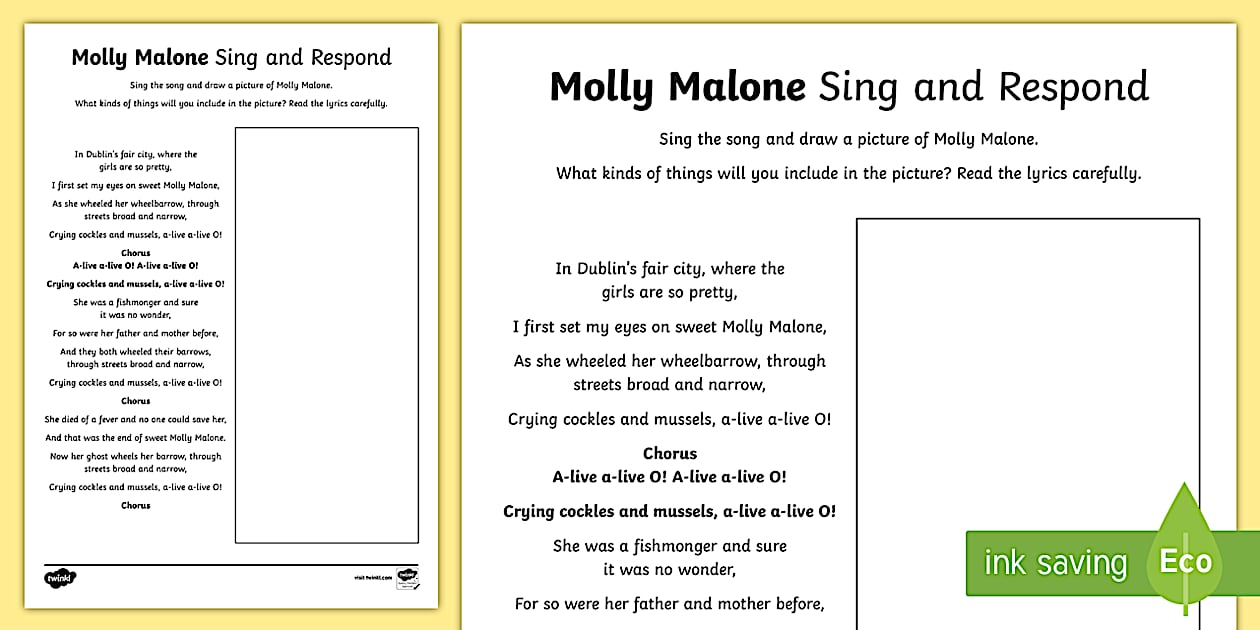 Molly Malone Worksheet / Worksheet (teacher made) - Twinkl