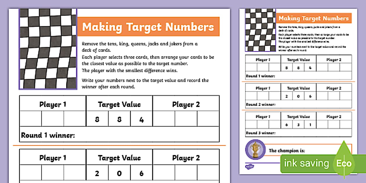 Making Target Numbers (teacher made) - Twinkl