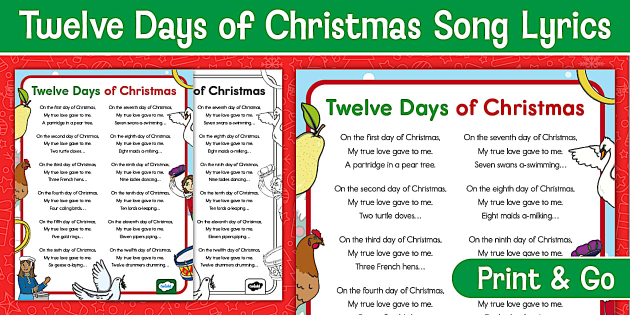 Twelve Days of Christmas Song Lyrics