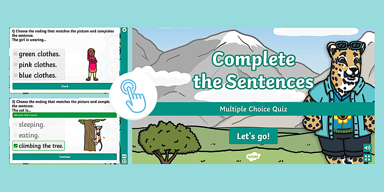 Complete the Sentences KS1 English Multiple Choice Quiz