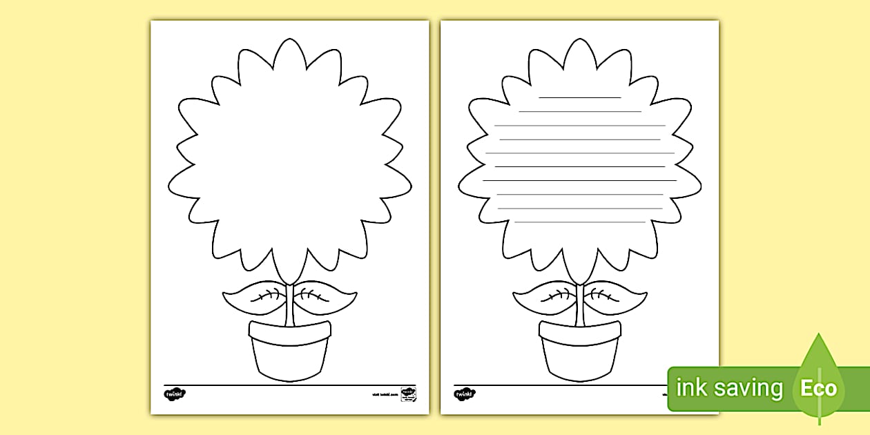 Sunflower Writing Template (teacher made) - Twinkl