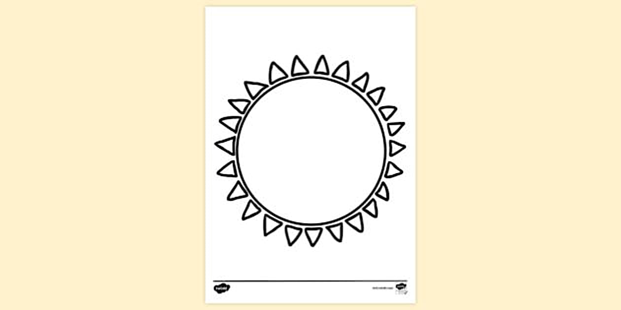 Sun Colouring Page for Preschool | Colouring Sheets - Twinkl
