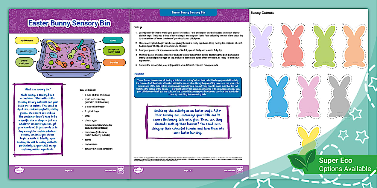 Easter Bunny Sensory Bin | Parents Easter Resource - Twinkl
