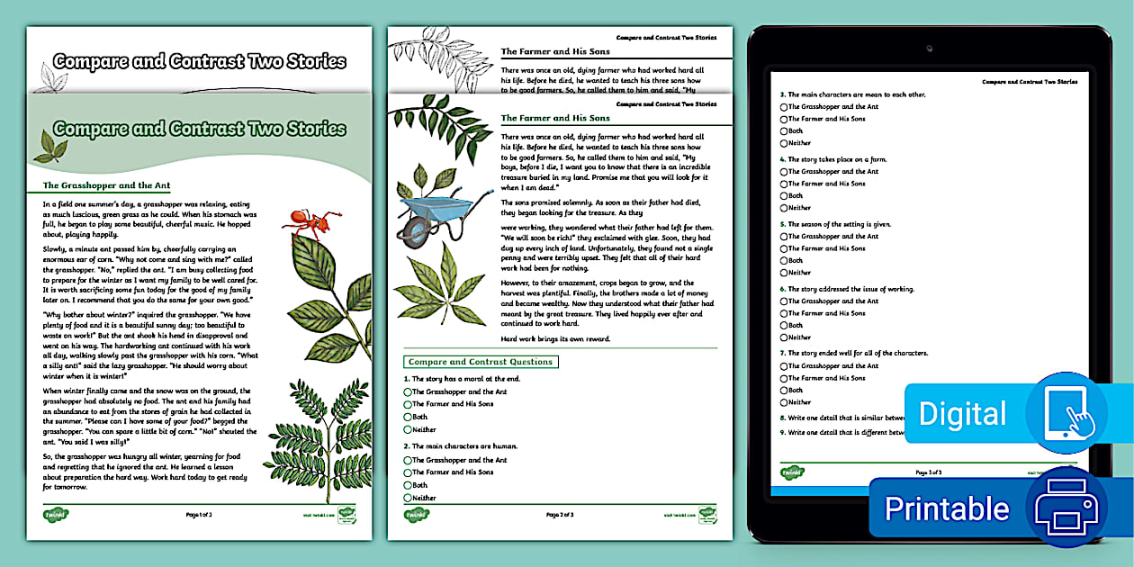 4th Grade Compare and Contrast - Twinkl USA (Teacher-Made)