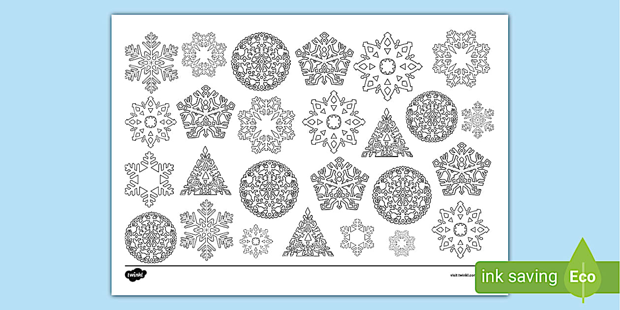 Snowflake Colouring Page (teacher made) - Twinkl