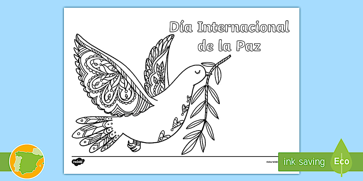 Dibujo del Día de la Paz para colorear (Teacher-Made)