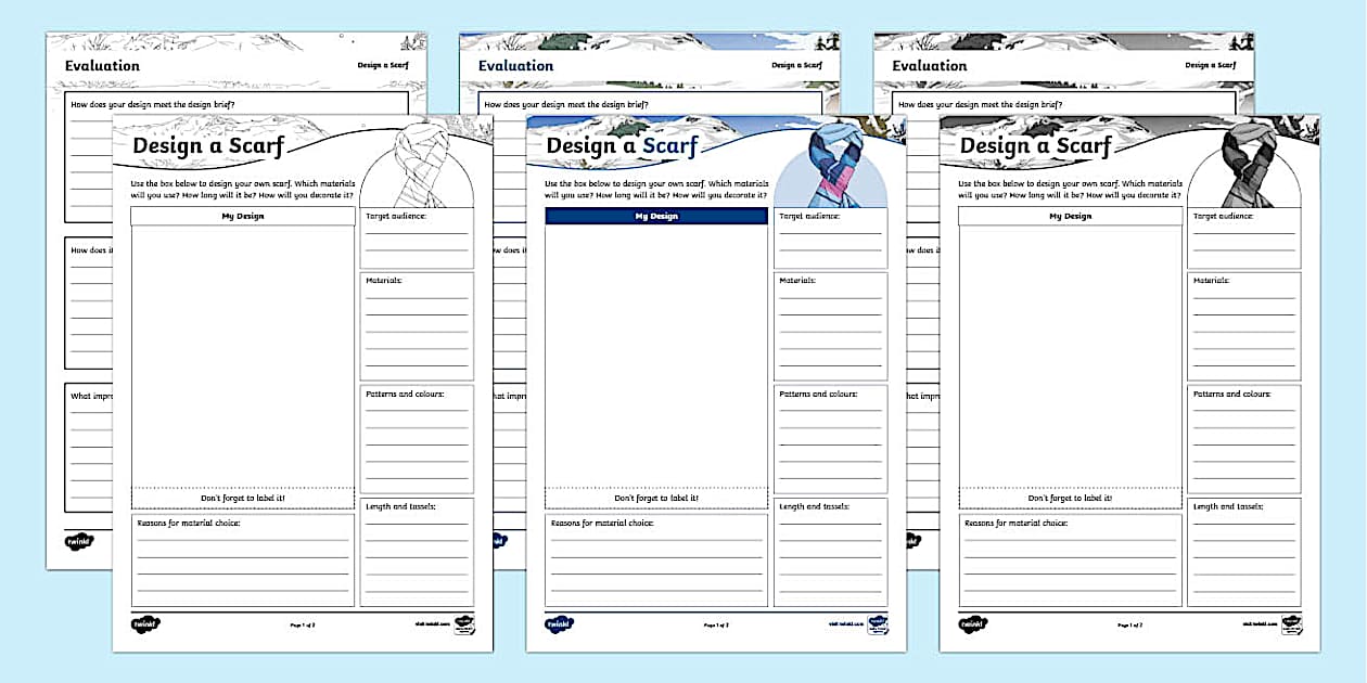 Design a Scarf Worksheet - Twinkl DT Worksheet - Twinkl