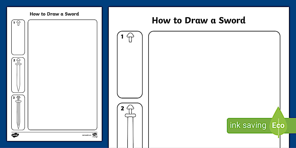How to Draw a Sword Activity (l'enseignant a fait) - Twinkl