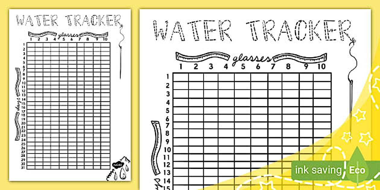 Craft-Themed Water Tracker Bullet Journal Page - Twinkl