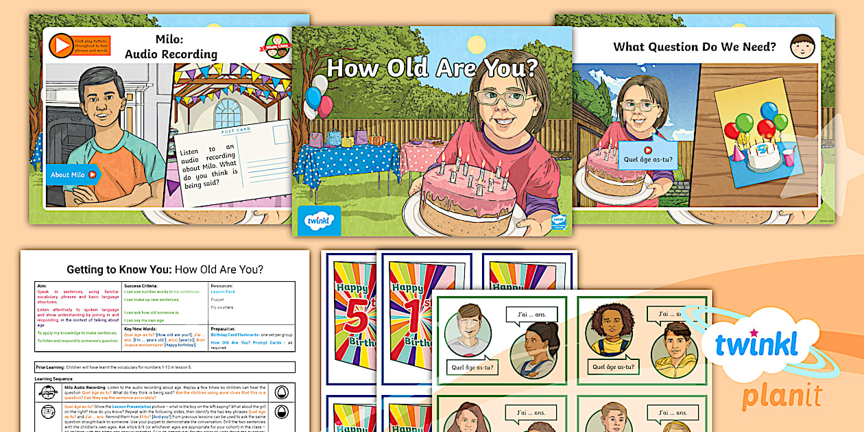 How do you say how old you are in French- French Lesson Pack