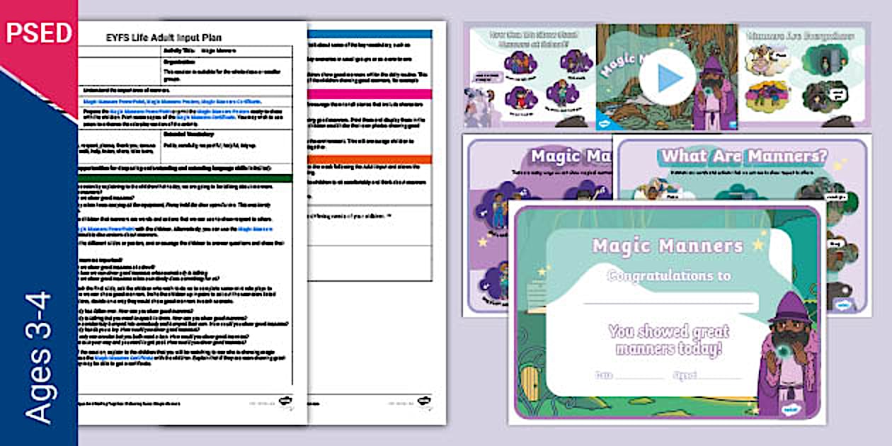 EYFS PSED Magic Manners Adult Input Plan and Resource Pack