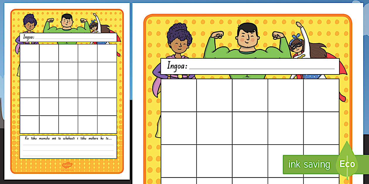 SSuperhero Stamp Sticker Reward Charts Te Reo Māori