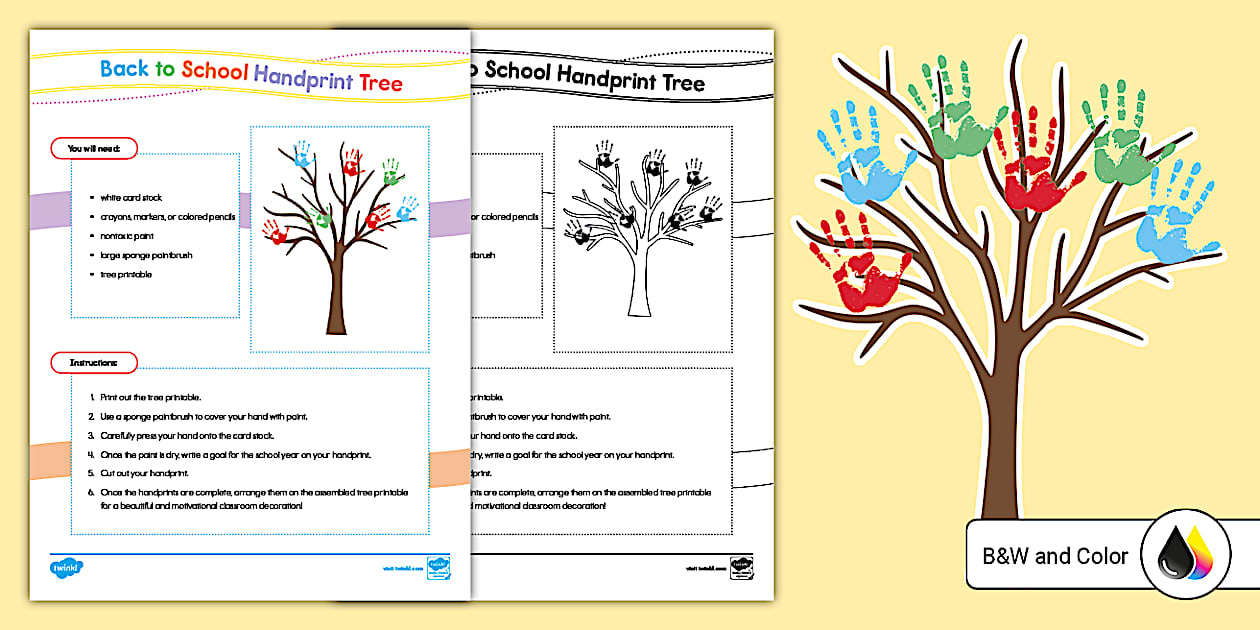 Back to School Tree Group Craft (Teacher-Made) - Twinkl
