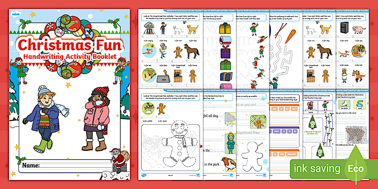 KS1 Christmas Fun Handwriting Activity Booklet - Twinkl