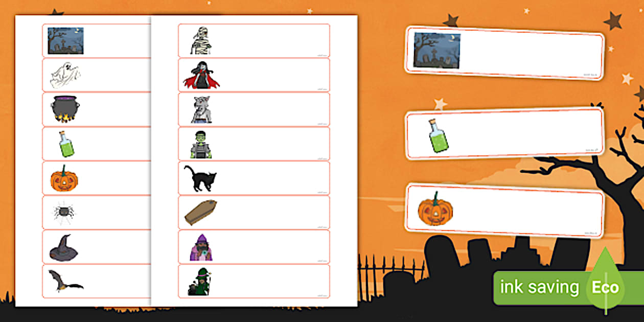 Editable Halloween Themed Gratnells Tray Labels - Twinkl