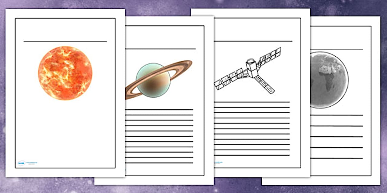 Space Writing Frames Detailed Images - Twinkl