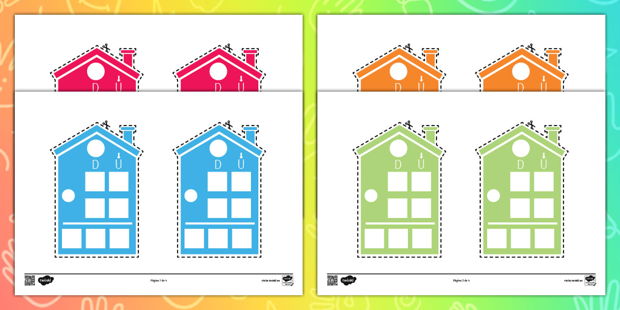 Apoyo visual: Sumas y restas de dos dígitos - Casita
