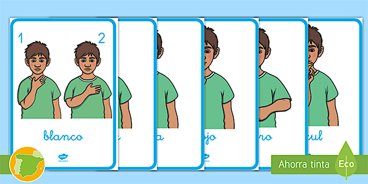 Posters: Los colores en lengua de signos española - Twinkl