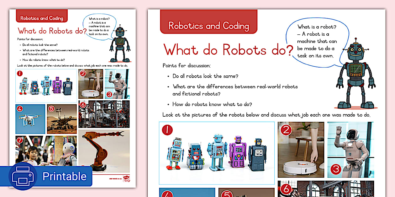 Grade R Coding and Robotics: What Do Robots Do? - Twinkl