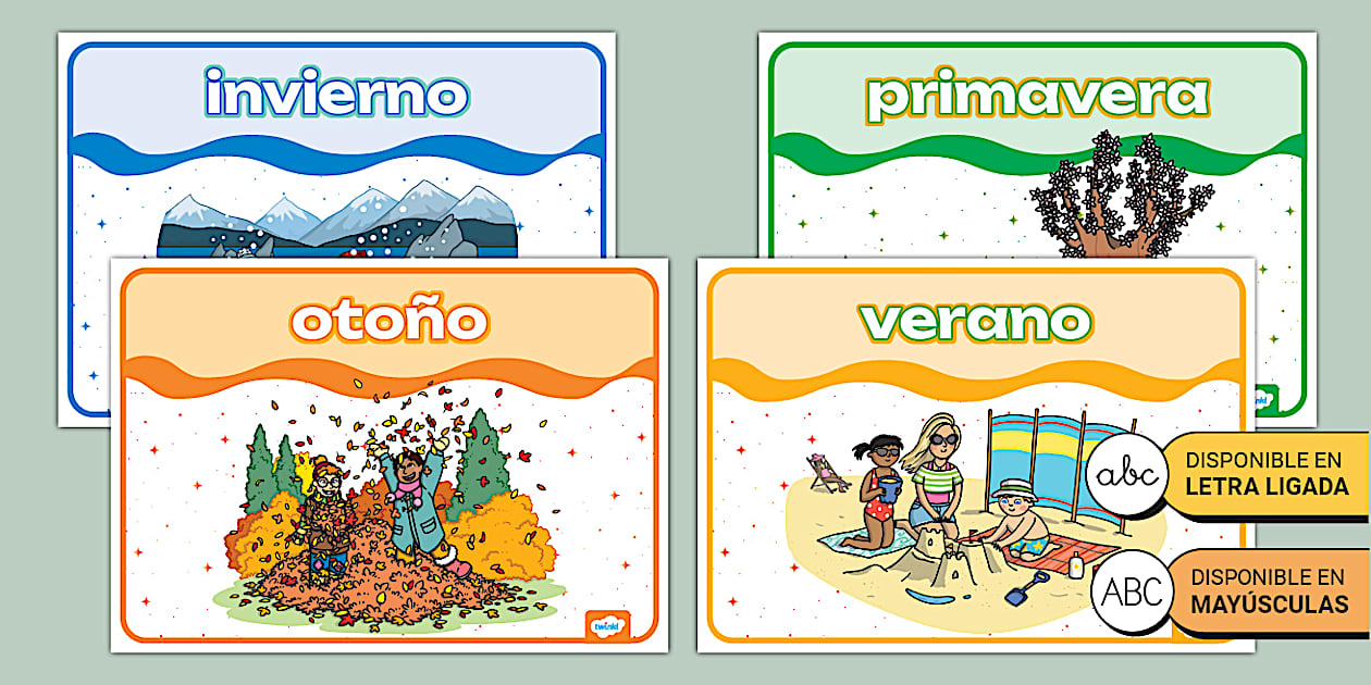 Carteles para asamblea: Las estaciones del año - Espacio