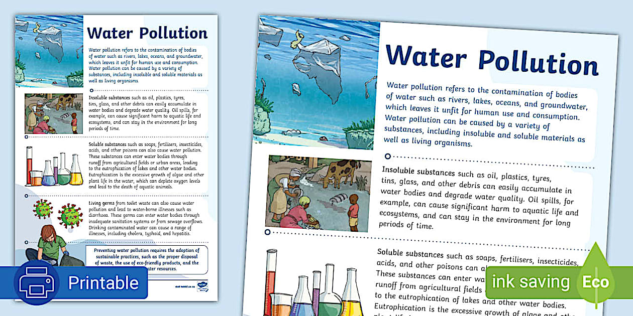 Water Pollution (teacher made) - Twinkl