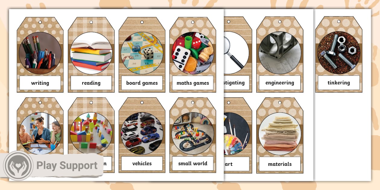 Craft Paper Playful Classroom Photo Large Luggage Labels