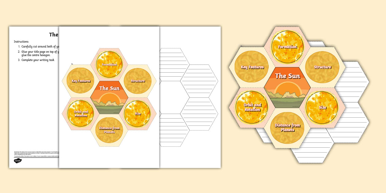 The Sun Hexagon Writing Template