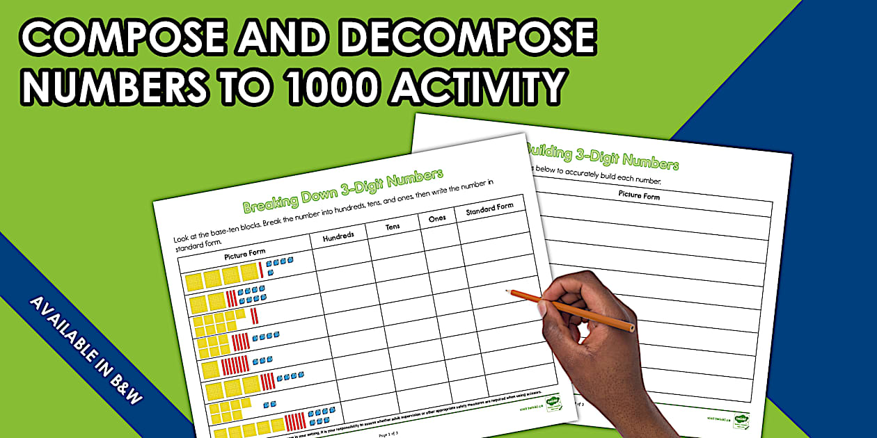 Compose and Decompose Numbers to 1000 Activity