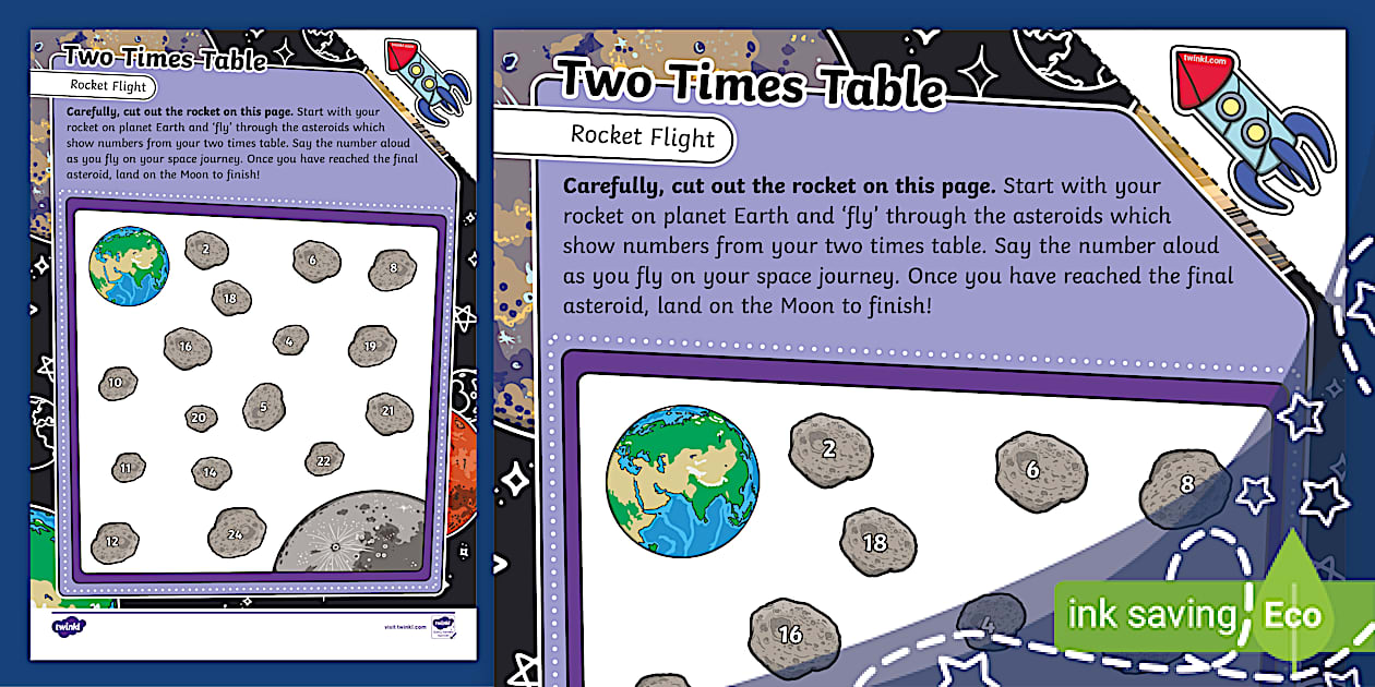 👉 Two Times Table Rocket Flight (Ages 5 - 7) - Twinkl