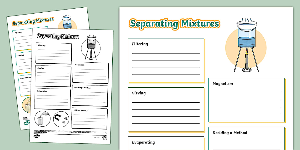 Separating Mixtures Fact File Template (teacher made)