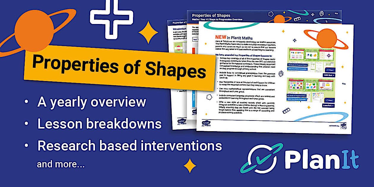Year 4 Properties of Shapes PlanIt Maths Steps to Progression Overview