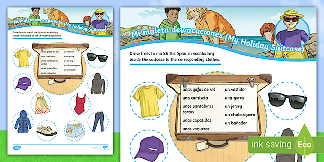 👉 Spanish: My Holiday Suitcase Activity Sheet - Twinkl